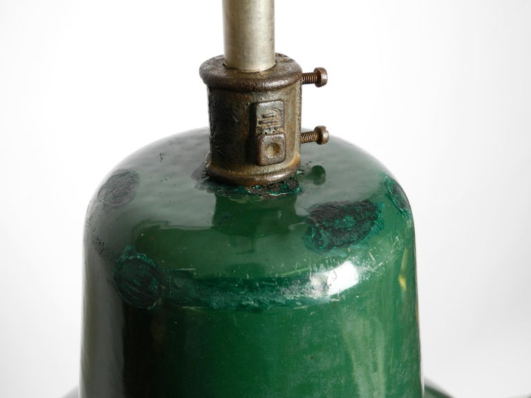 Large 50s Industrial Enameled Factory Lamp from France in the Original ...