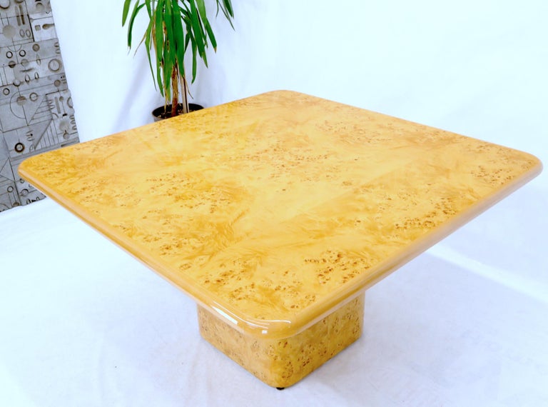 Square Dining Conference Table Wrapped in Burl Wood by Habitat For Sale ...
