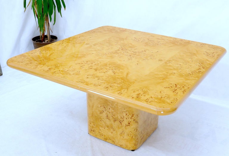 Square Dining Conference Table Wrapped in Burl Wood by Habitat For Sale ...