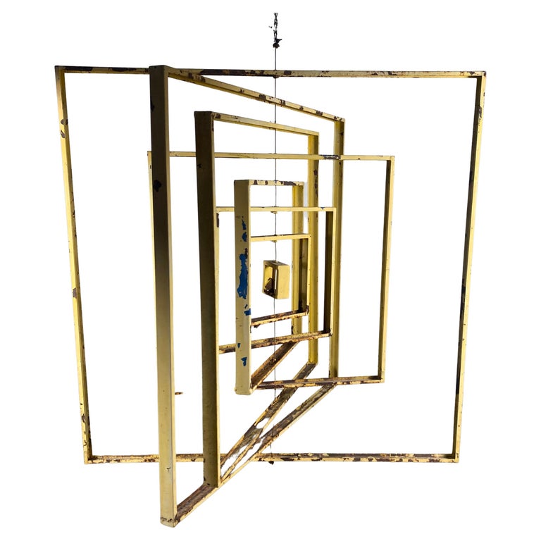Large Modernist Abstract Kinetic Metal Hanging Sculpture For Sale at ...