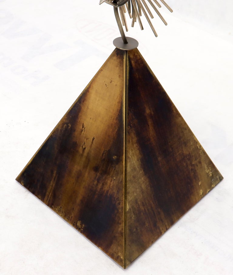 Large Flying Birds Group Metal Sculpture Pyramid Shape Base Curtis Jere ...
