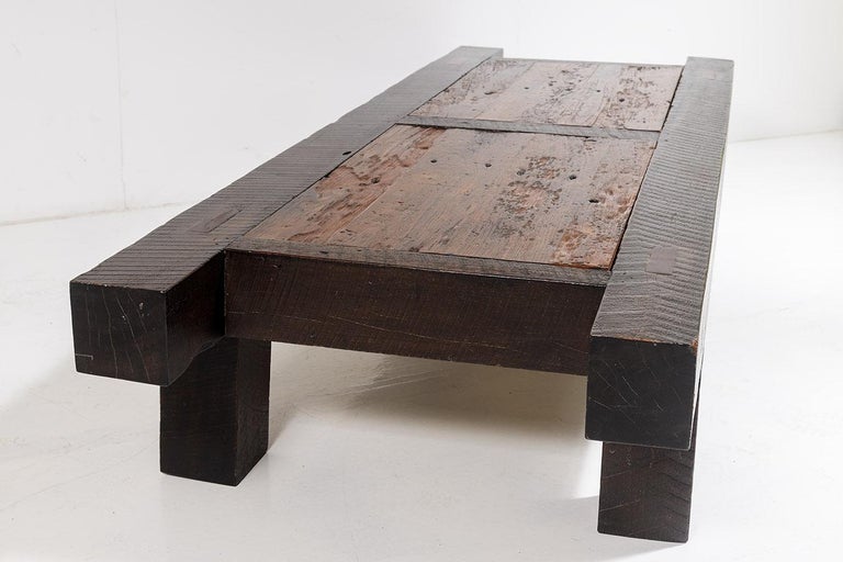 Large 6ft Heavy Form Rustic Coffee Table Made from Burmese Teak For ...