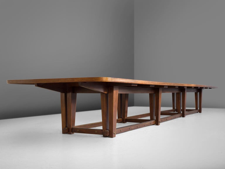 Conference Table in Walnut with Inlay For Sale at 1stDibs