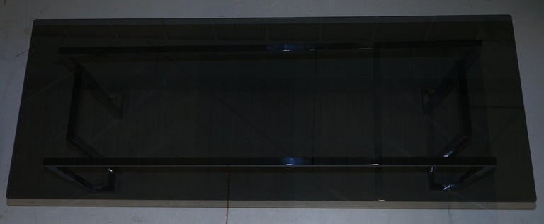 Large 8-10 Person Mid-Century Modern Pieff Mandarin Chrome Glass Dining ...