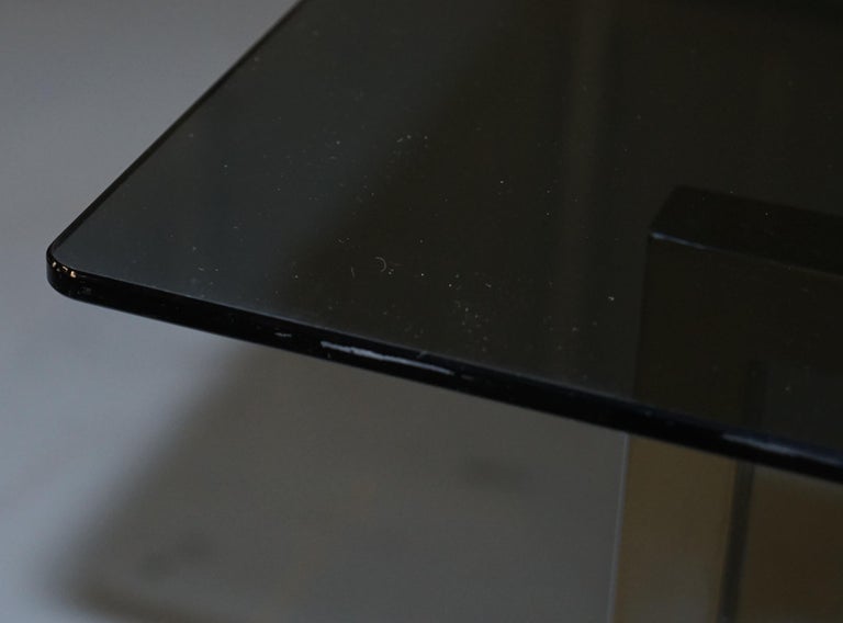 Large 8-10 Person Mid-Century Modern Pieff Mandarin Chrome Glass Dining ...