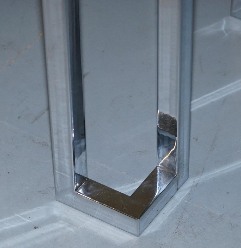 Large 8-10 Person Mid-Century Modern Pieff Mandarin Chrome Glass Dining ...