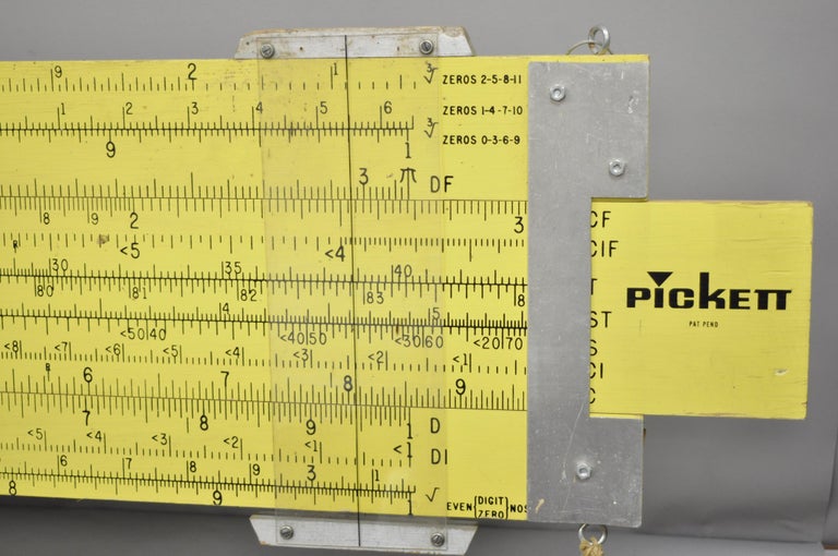 Large Slide Rule Ruler by Pickett Advertising Display Teaching Aid at ...
