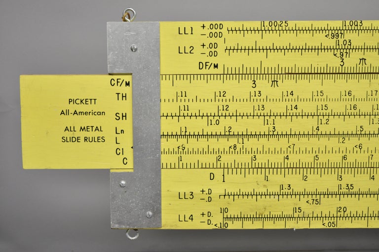 Large Slide Rule Ruler by Pickett Advertising Display Teaching Aid at ...