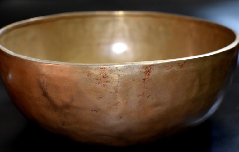 Large Nepalese Singing Bowl Handmade Solid Brass at 1stDibs
