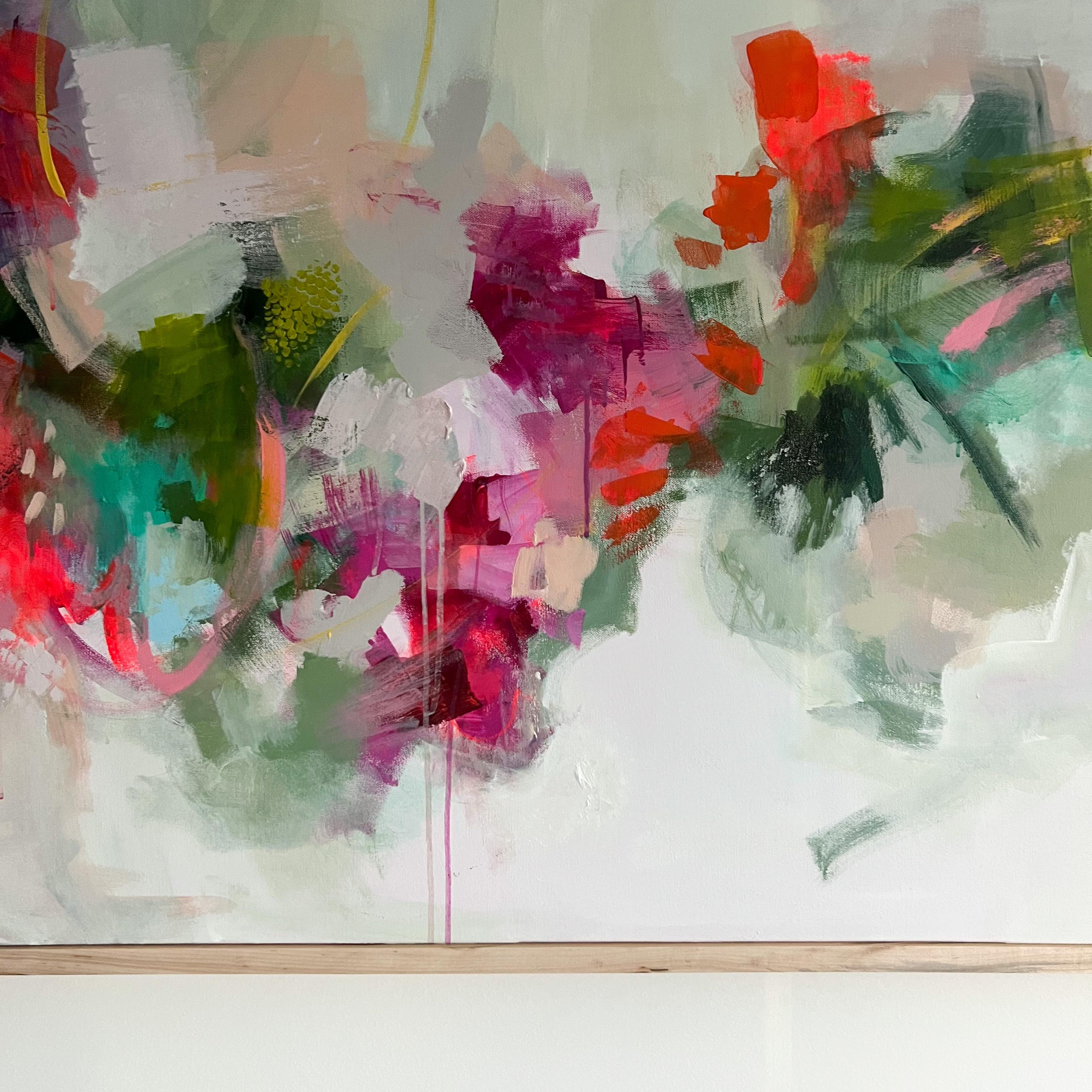 Large Abstract Art / Painting with Maple Frame, Acrylics on Canvas For ...