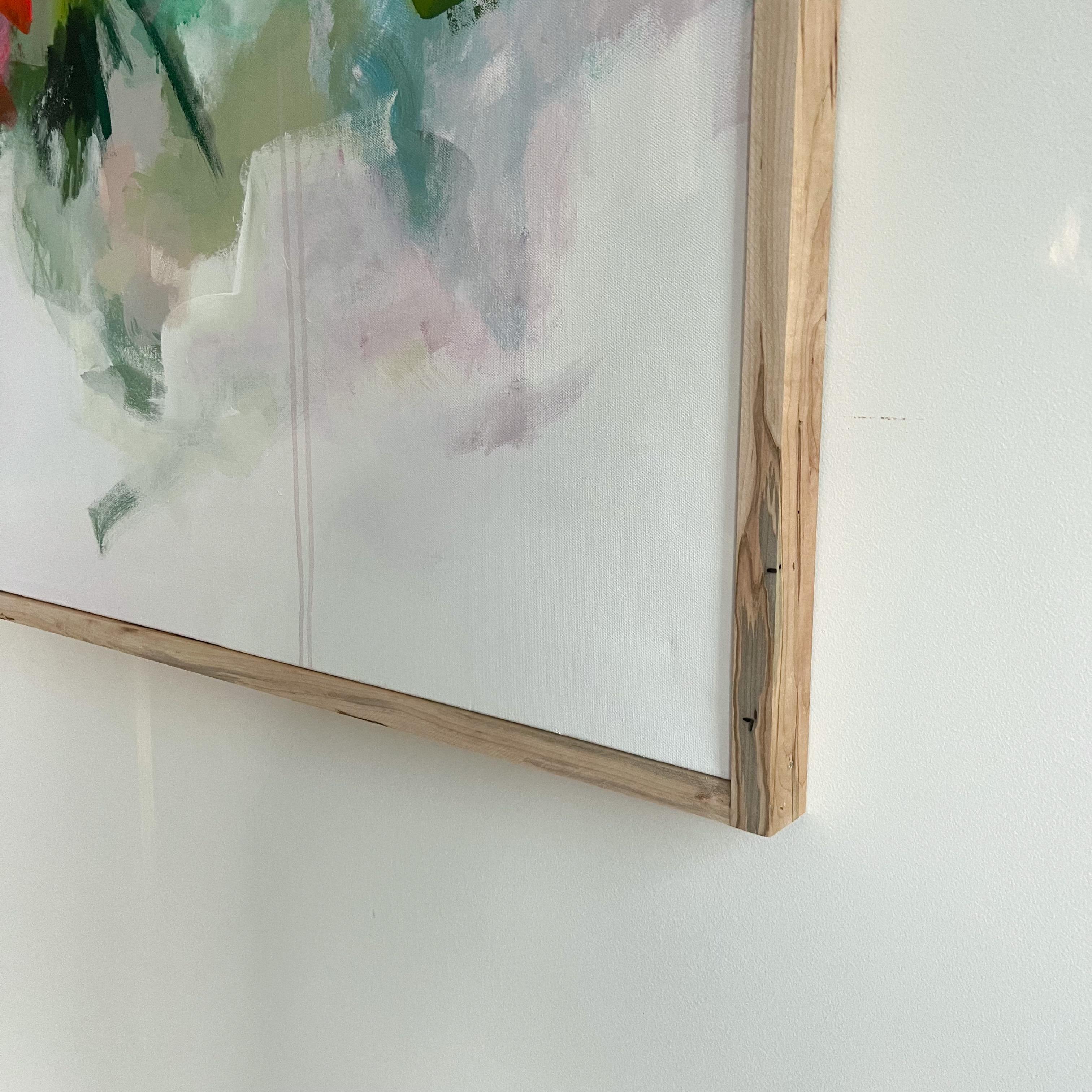 Large Abstract Art / Painting with Maple Frame, Acrylics on Canvas For ...