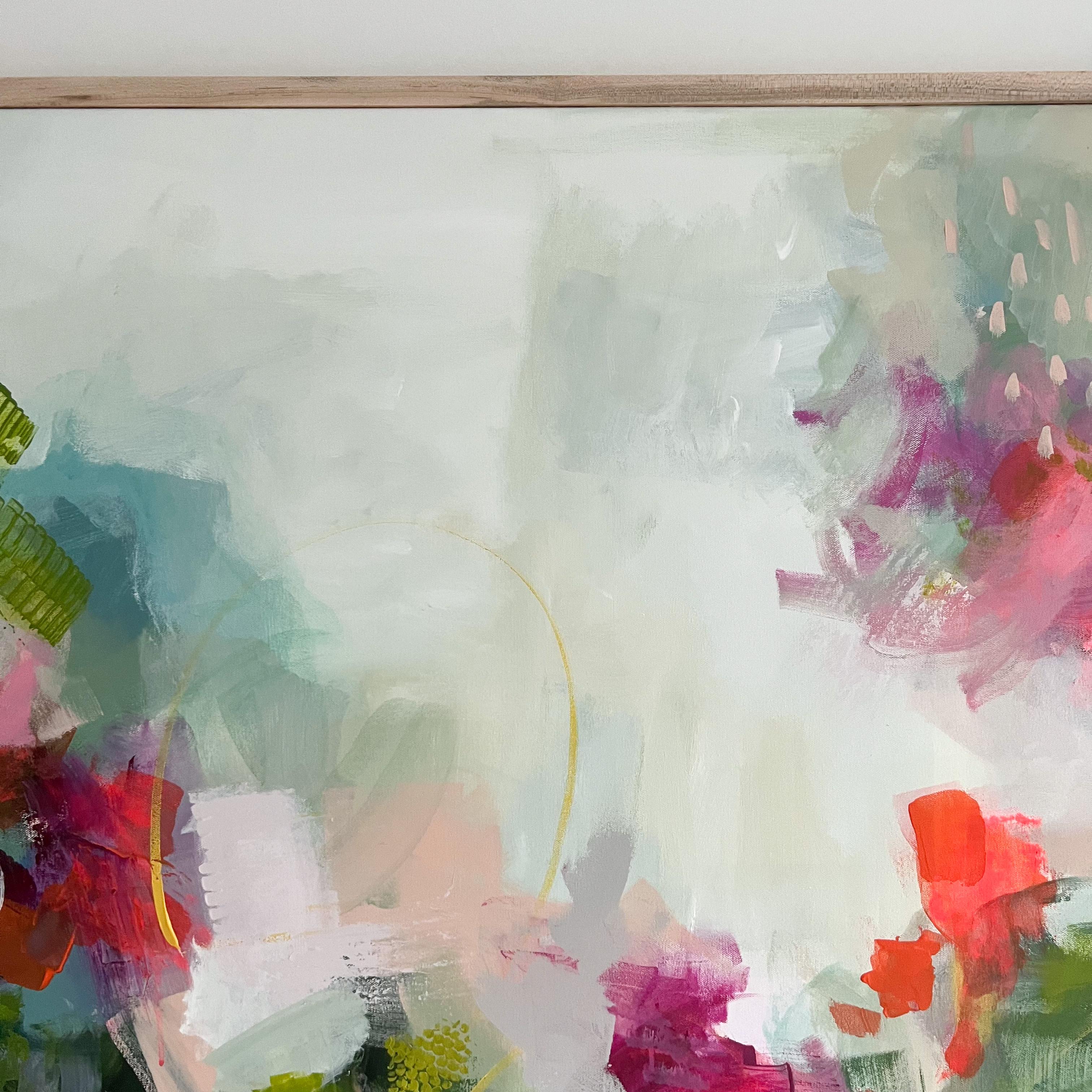 Large Abstract Art / Painting with Maple Frame, Acrylics on Canvas For ...