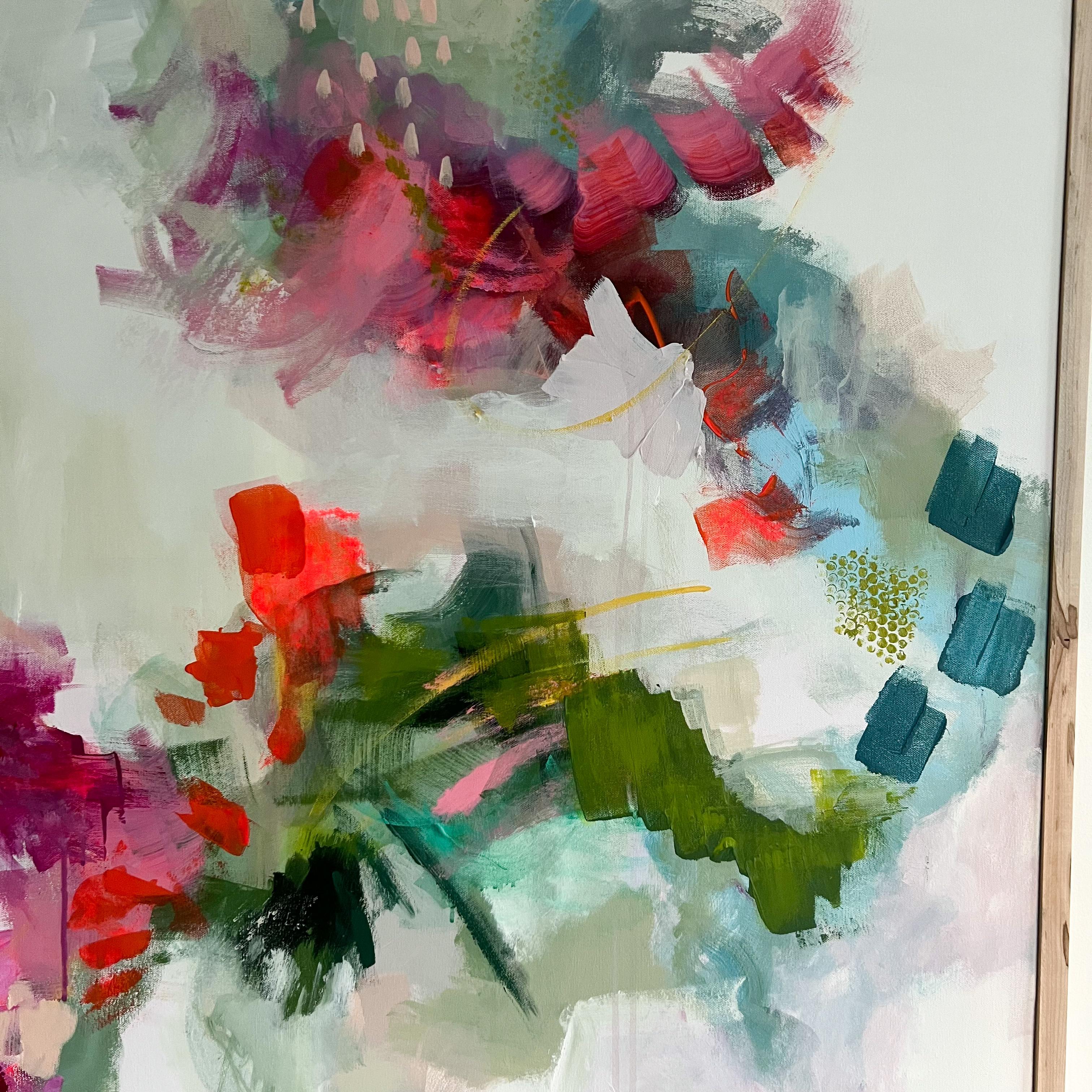 Large Abstract Art / Painting with Maple Frame, Acrylics on Canvas For ...