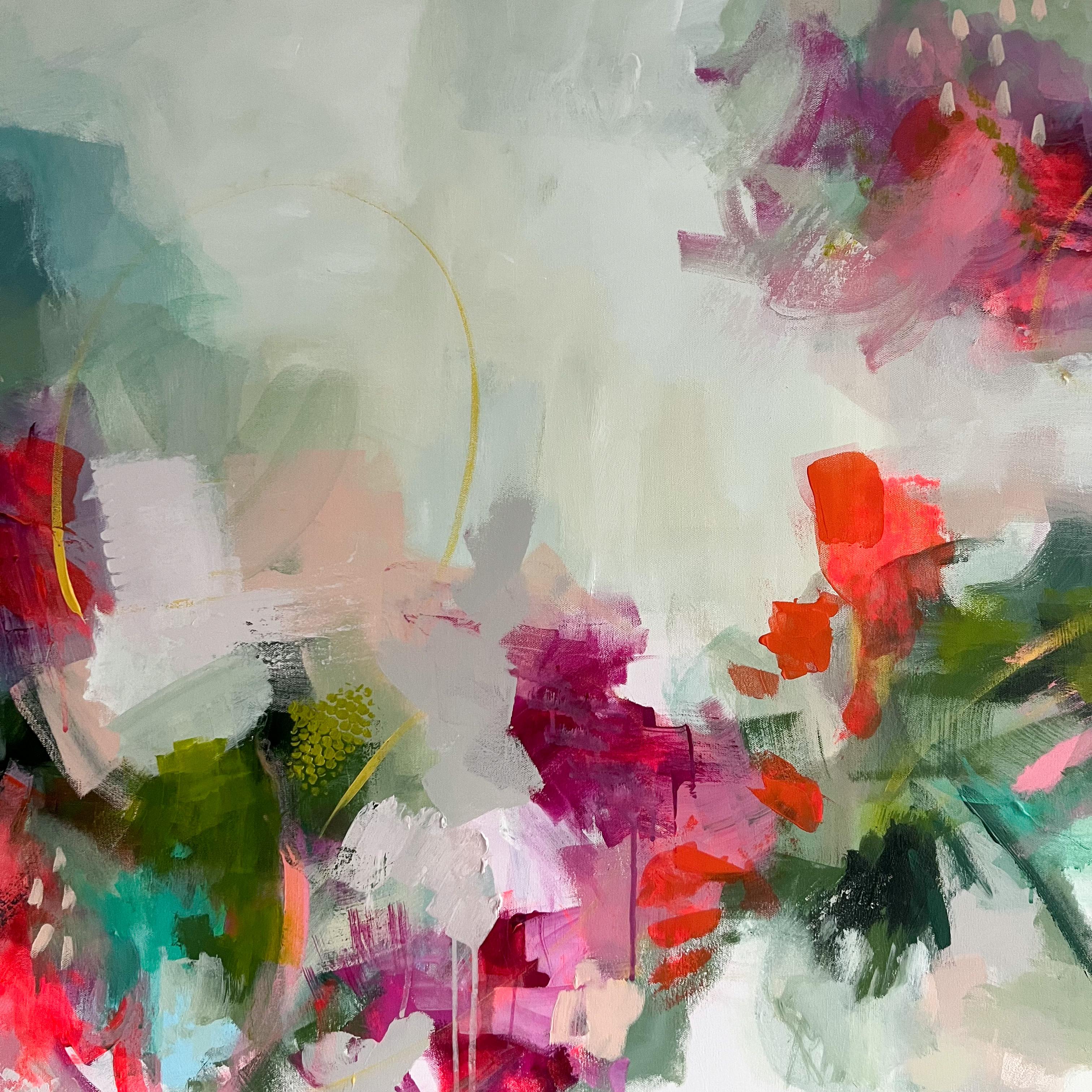 Large Abstract Art / Painting with Maple Frame, Acrylics on Canvas For ...