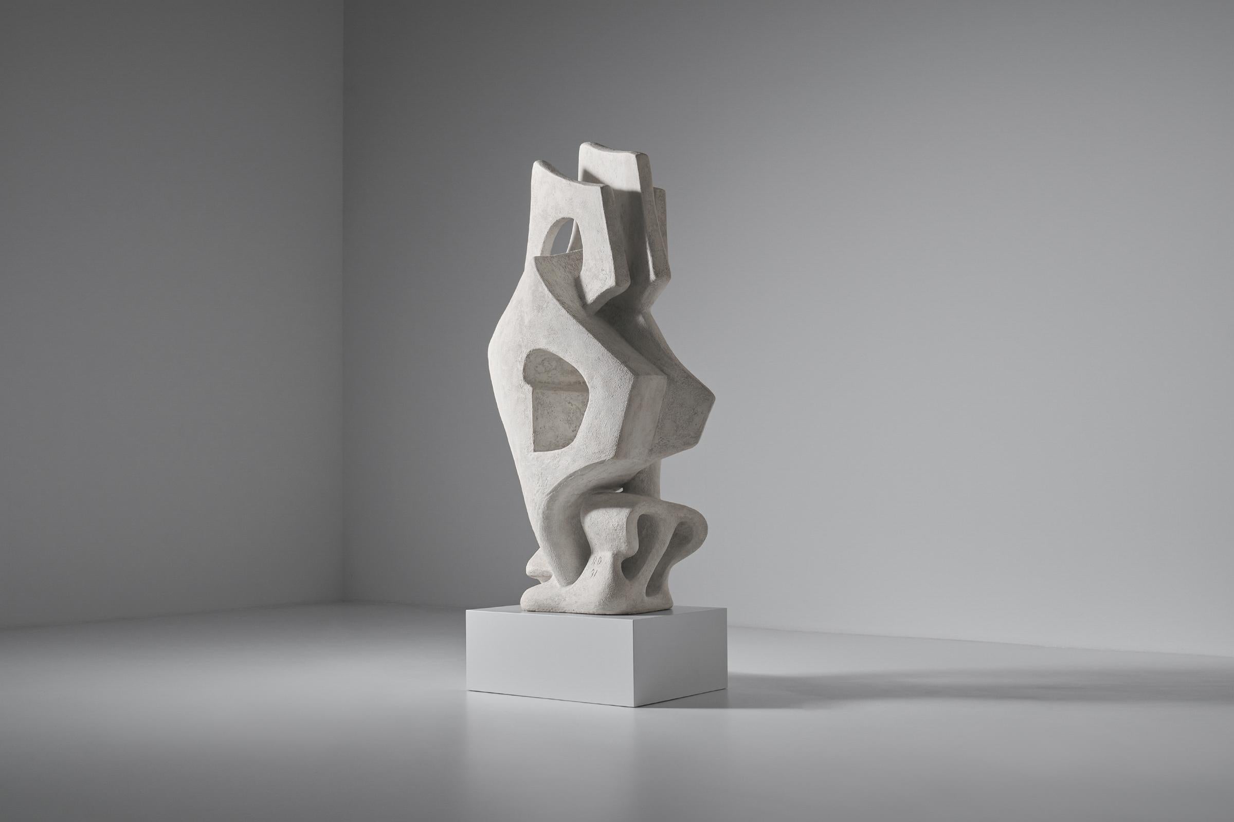 Large Abstract Concrete Sculpture by Roger Desserprit, France 1971 at ...