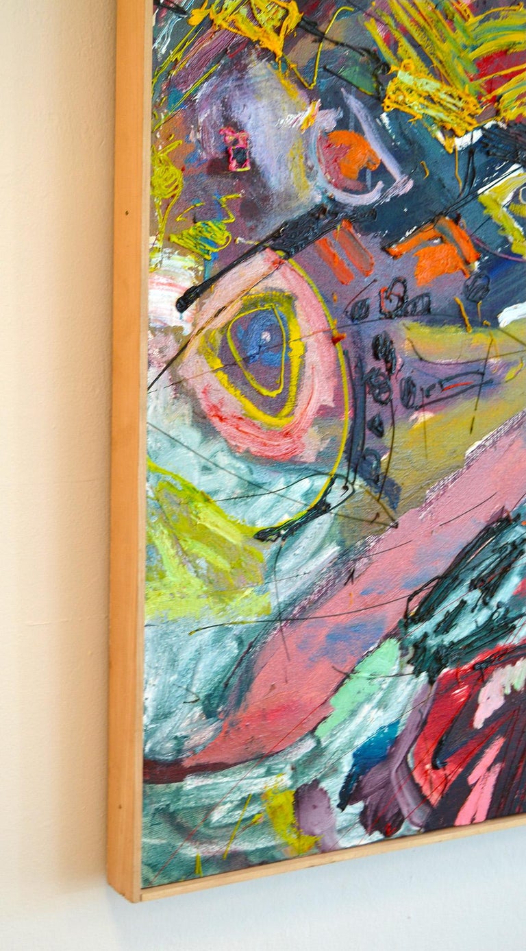 Large Abstract Expressionist Oil on Canvas by Chuck Dugan, (1947-2007 ...