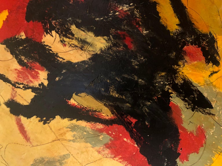 Large Abstract Oil on Board by Contemporary California Artist Barry ...