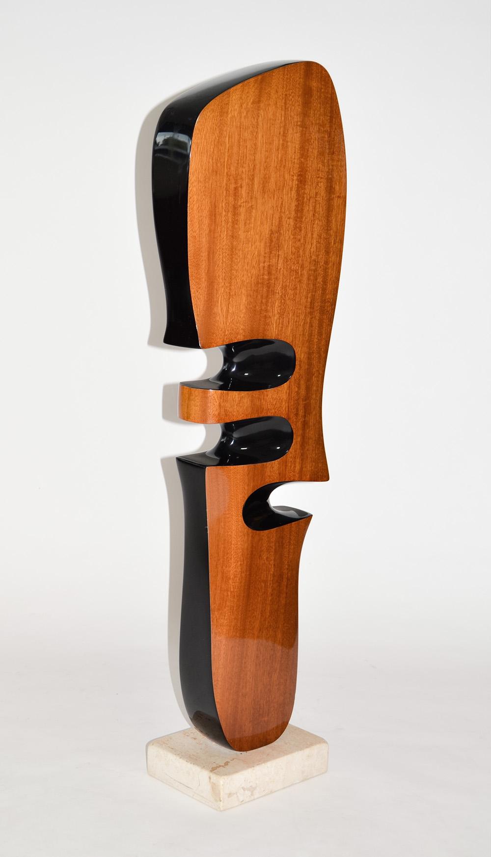 Large Abstract Post War Sculpture in Wood and Lacquer by Henry Moretti ...