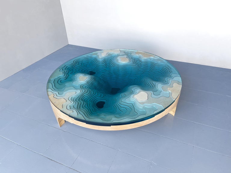 Large Abyss Horizon Coffee Table with Wood Base by Duffy London For ...