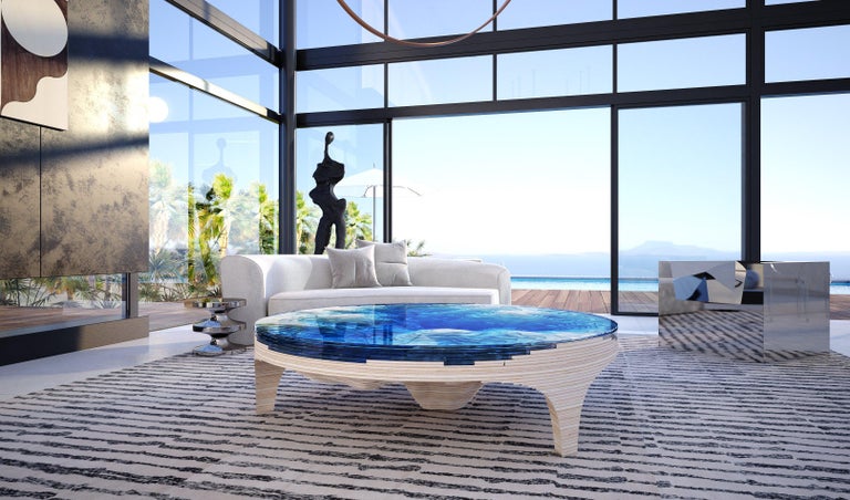 Large Abyss Horizon Coffee Table with Wood Base by Duffy London For ...