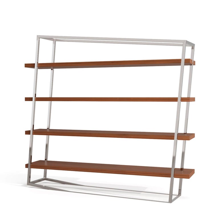 Large Accent Bookcase with Shelves in High-Gloss and Matte Black ...