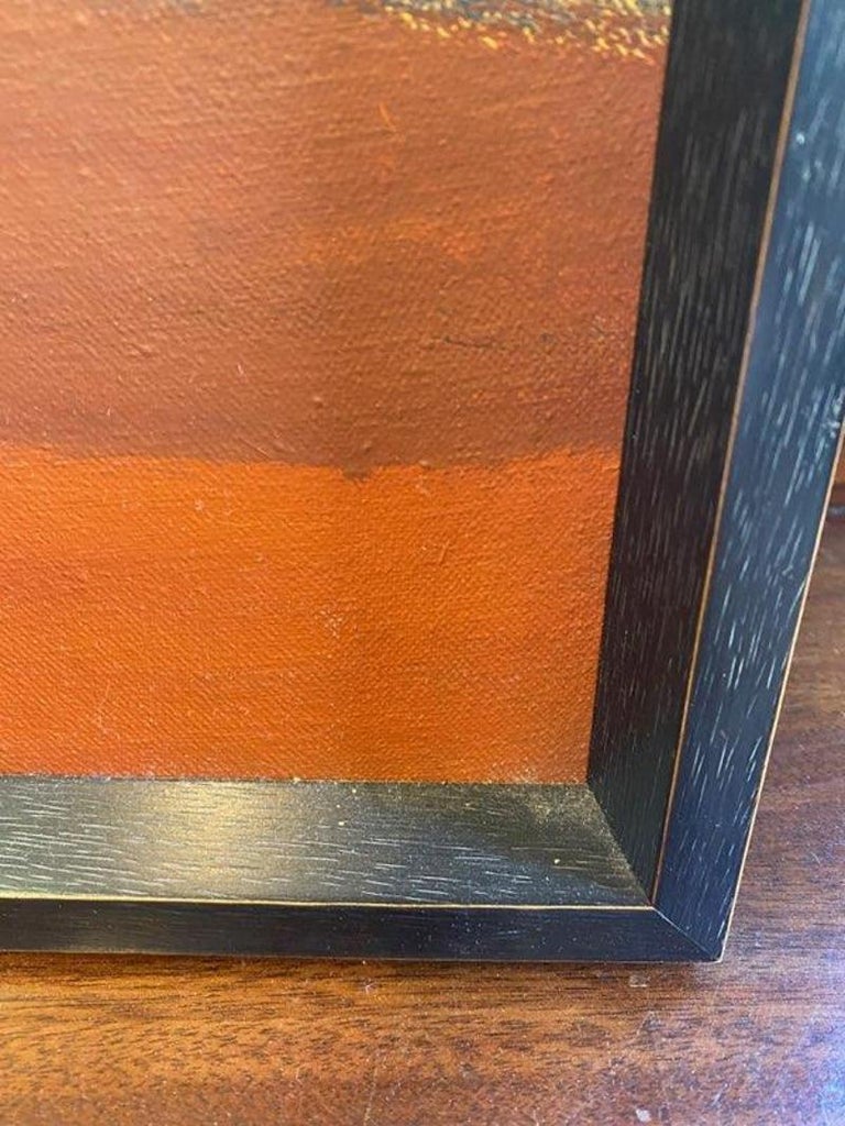 Large Acrylic on Canvas Painting of Man in Yellow Jacket by Louis Briel ...