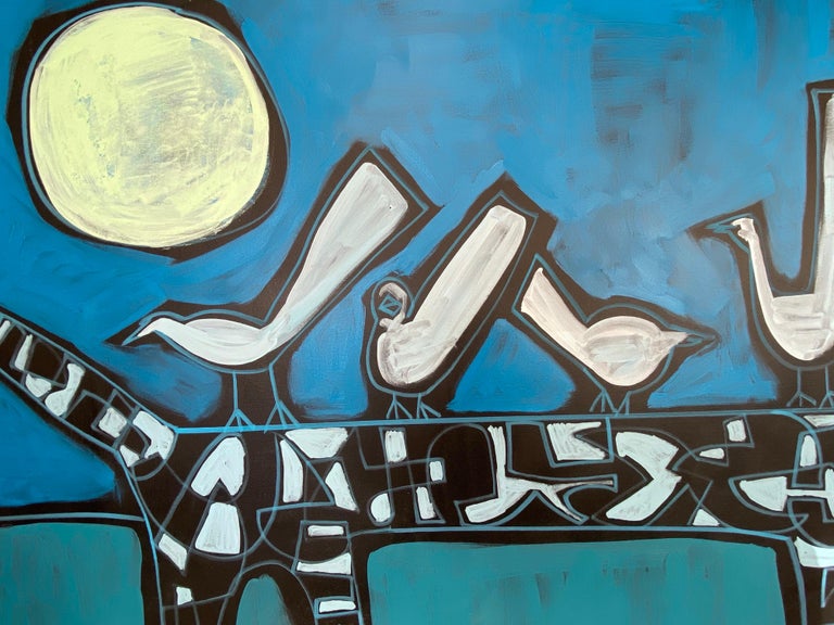 Large Acrylic Painting on Canvas by Karl Lubbering For Sale at 1stDibs