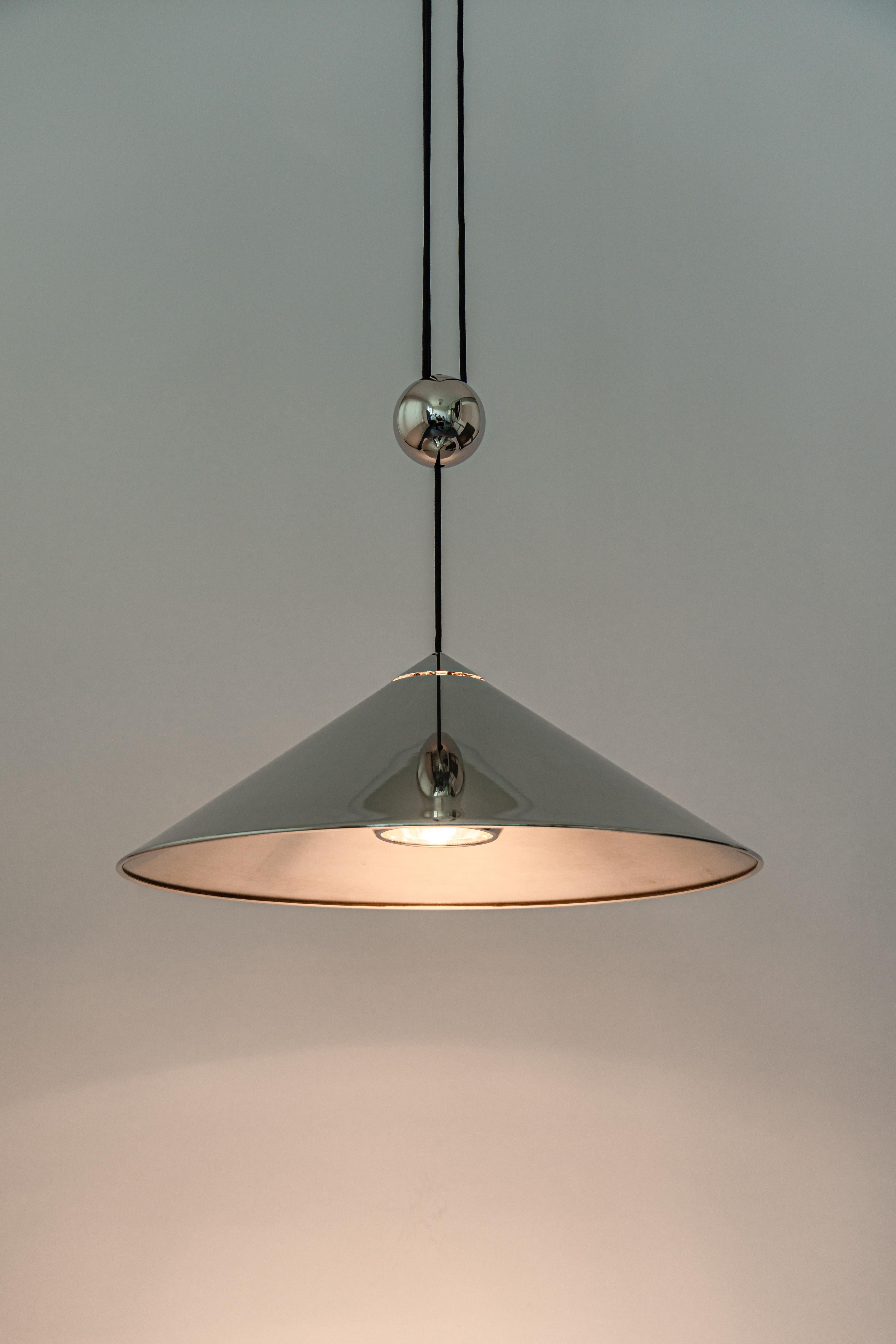 Large Adjustable Chrome Counterweight Pendant Light by Florian Schulz ...