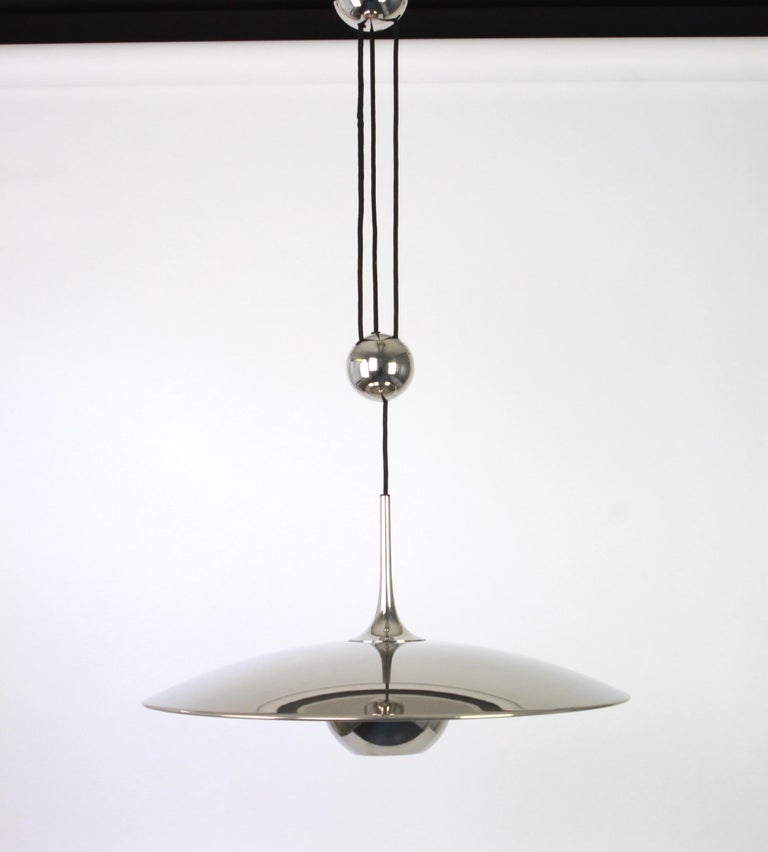 Large Adjustable Chrome Counterweight Pendant Light by Florian Schulz ...