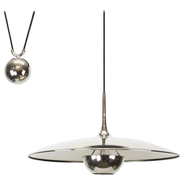 Large Adjustable Chrome Counterweight Pendant Light by Florian Schulz ...