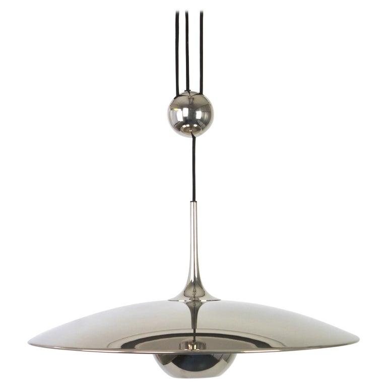 Large Adjustable Chrome Counterweight Pendant Light by Florian Schulz ...