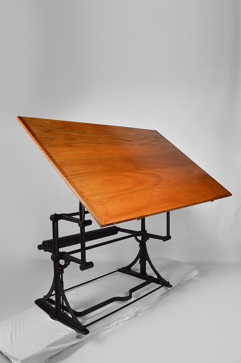 Large Adjustable Industrial Drafting / Architect Table, France, circa ...