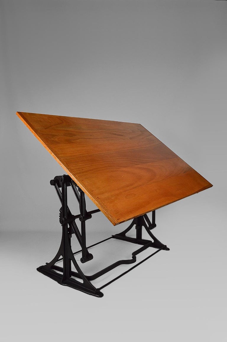 Large Adjustable Industrial Drafting / Architect Table, France, circa ...