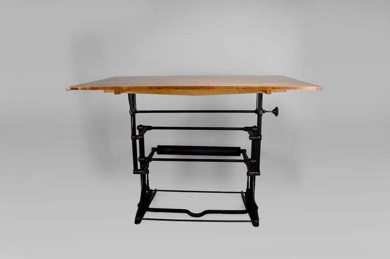 Large Adjustable Industrial Drafting / Architect Table, France, circa ...
