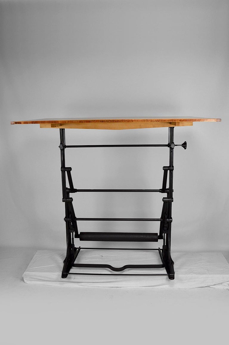 Large Adjustable Industrial Drafting / Architect Table, France, circa ...