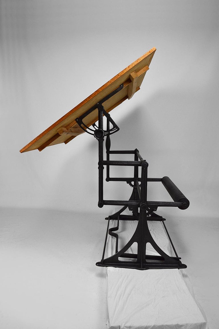 Large Adjustable Industrial Drafting / Architect Table, France, circa ...