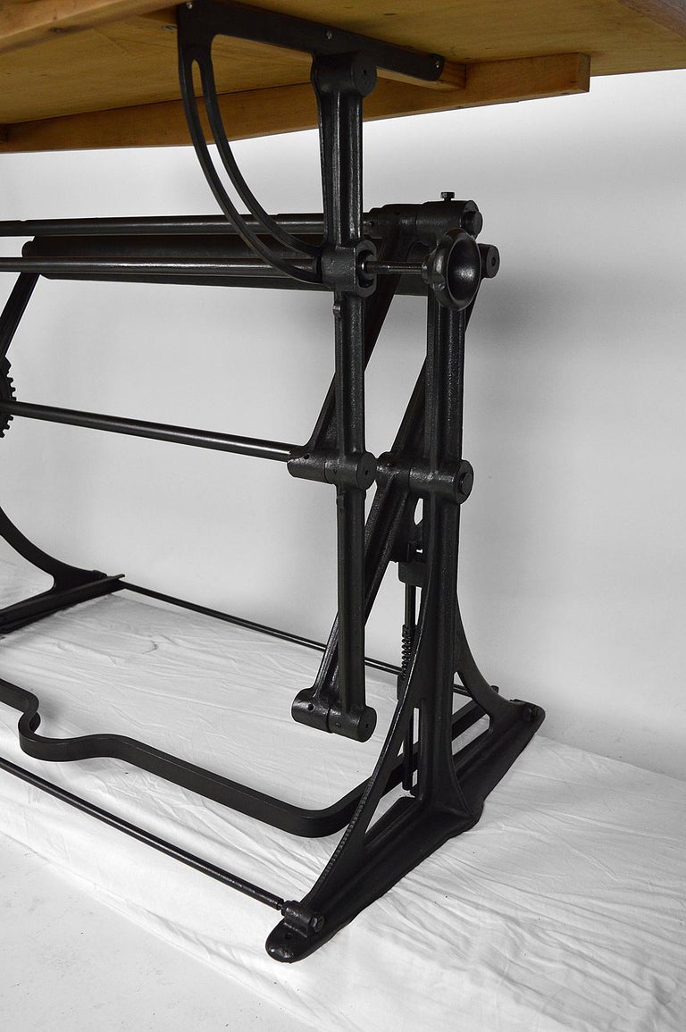 Large Adjustable Industrial Drafting / Architect Table, France, circa ...