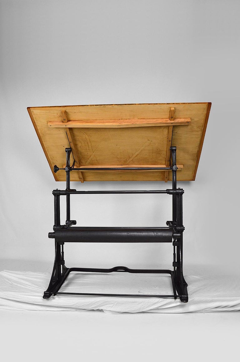 Large Adjustable Industrial Drafting / Architect Table, France, circa ...