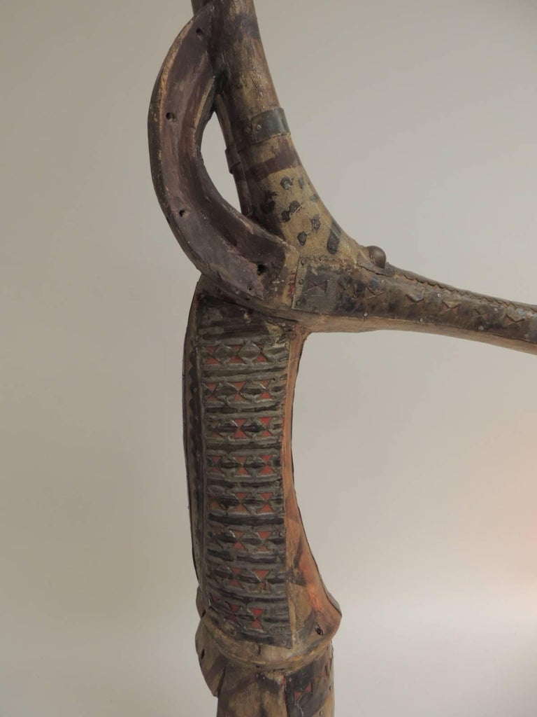 Large African Bobo or Bwa Antelope Tribal Sculpture on Stand at 1stDibs