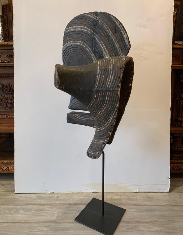 Large African Mask on Custom Stand For Sale at 1stDibs
