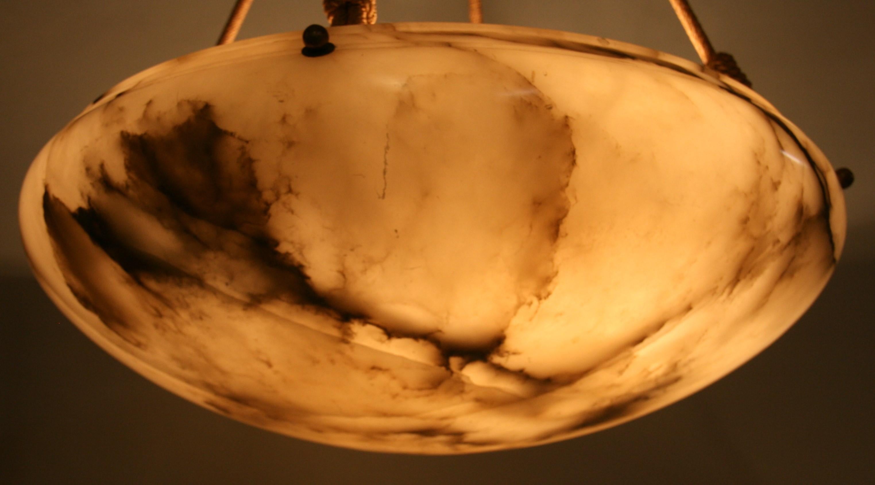 Large Alabaster Pendant 1920's For Sale at 1stDibs