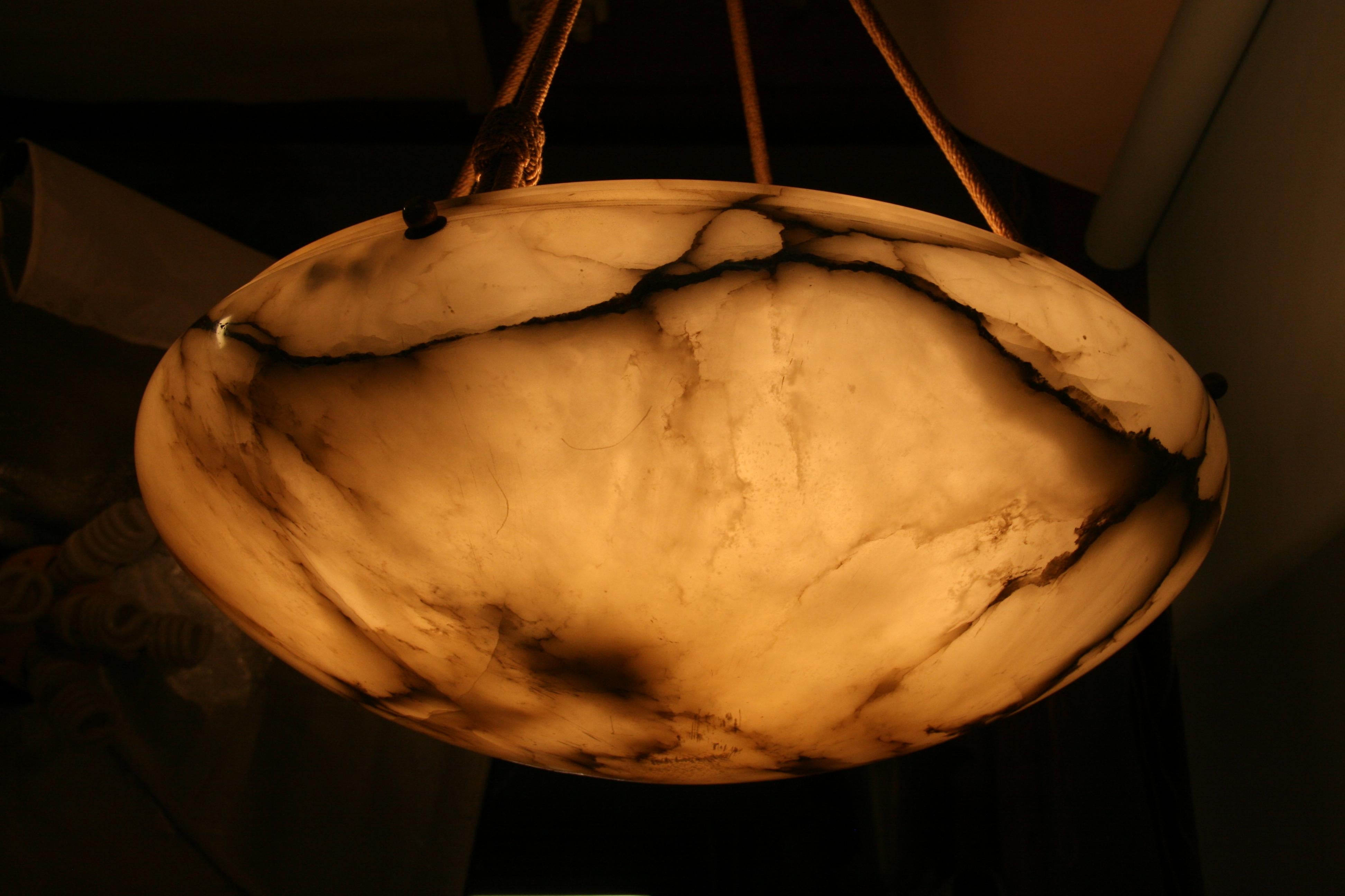 Large Alabaster Pendant 1920's For Sale at 1stDibs