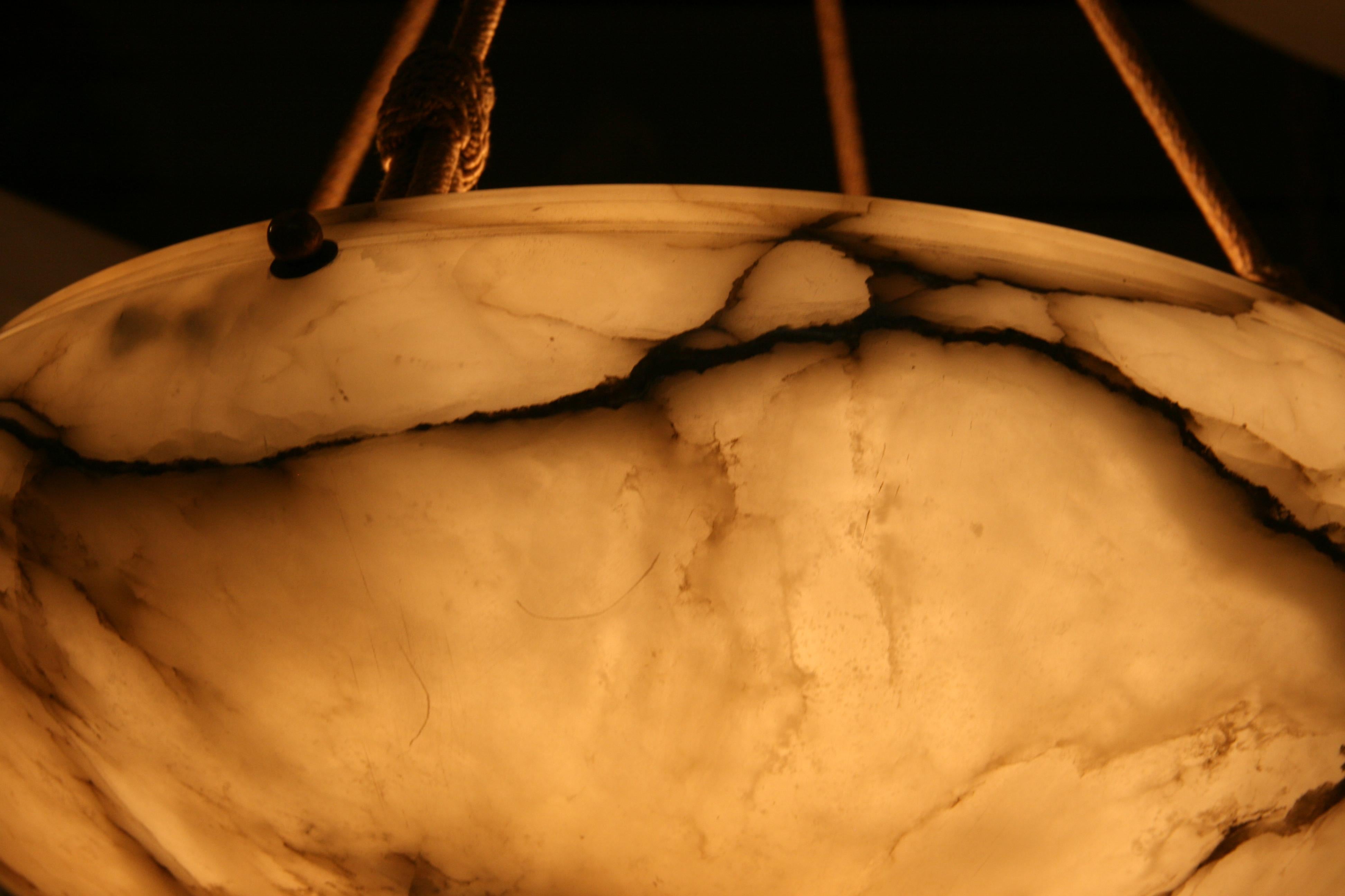 Large Alabaster Pendant 1920's For Sale at 1stDibs