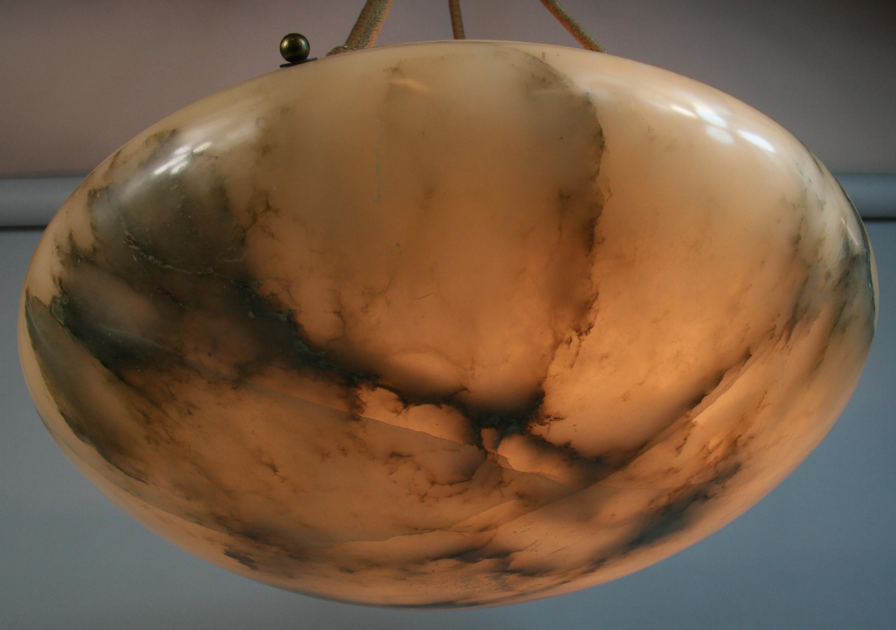 Large Alabaster Pendant 1920's For Sale at 1stDibs