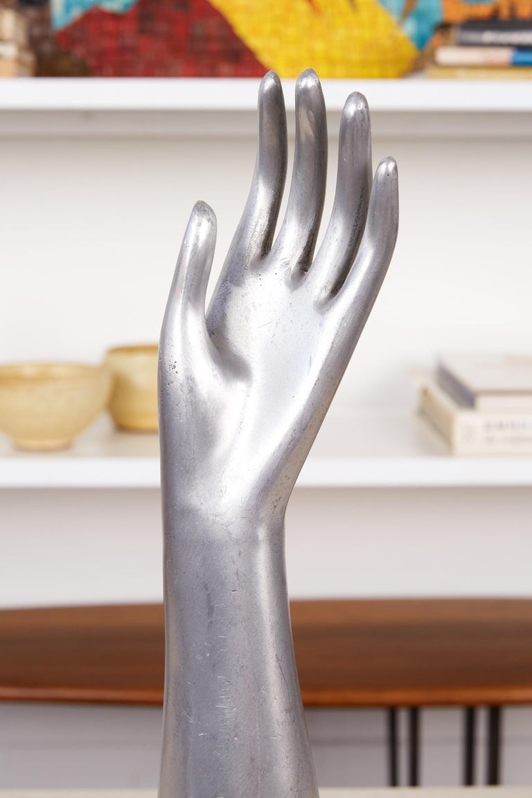 Large Aluminum Hand Sculpture For Sale at 1stDibs