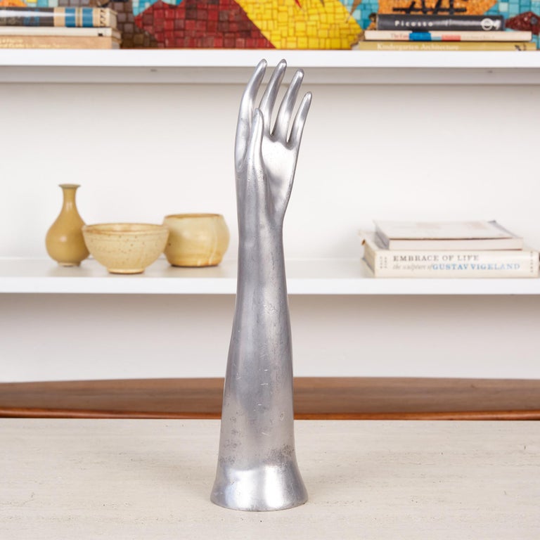 Large Aluminum Hand Sculpture For Sale at 1stDibs