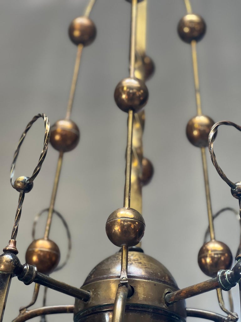 Large, Amazing, Converted Gas to Electric Brass Chandelier For Sale at ...