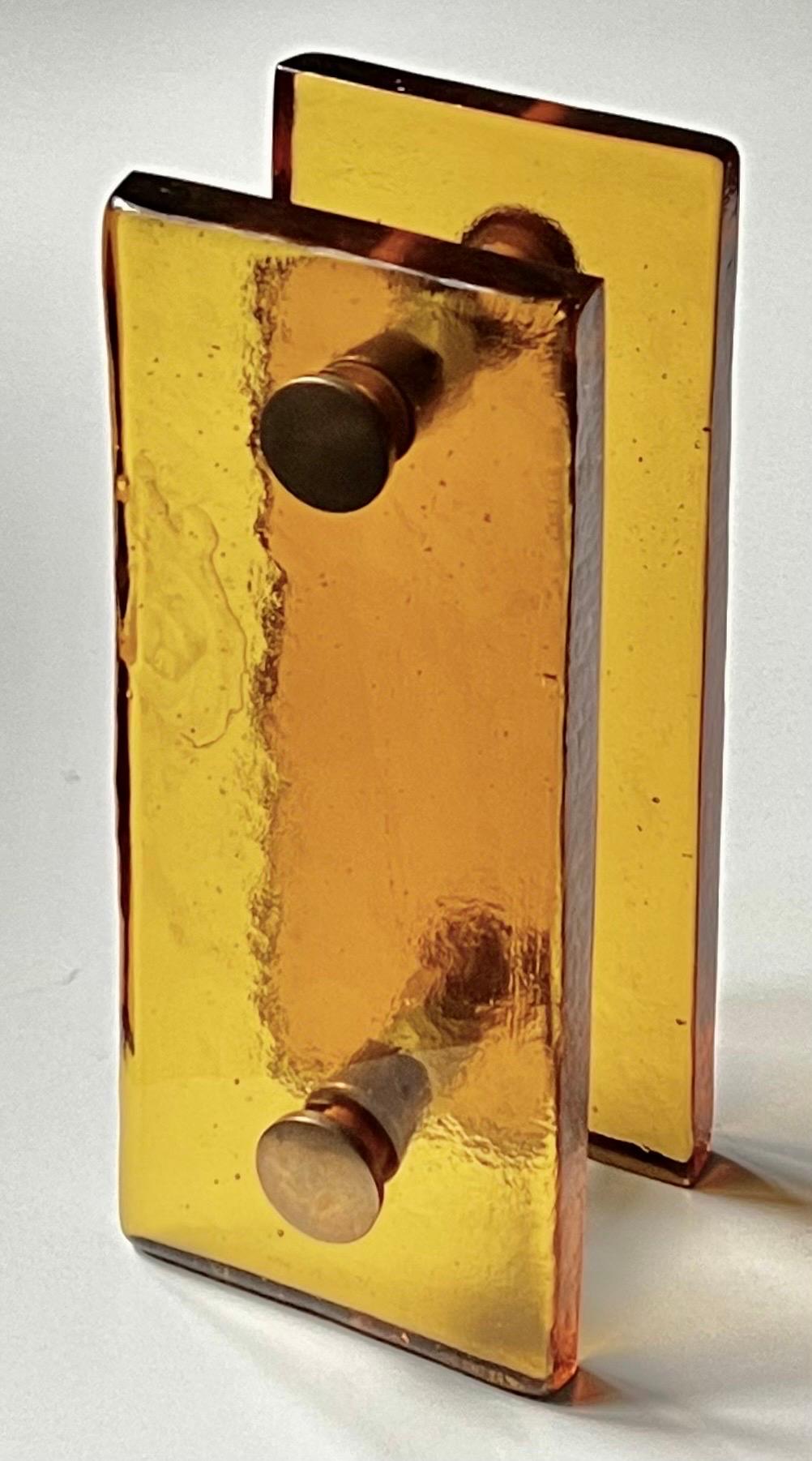 Large Glass Handle with Bronze Fixings, France, 1960s at 1stDibs