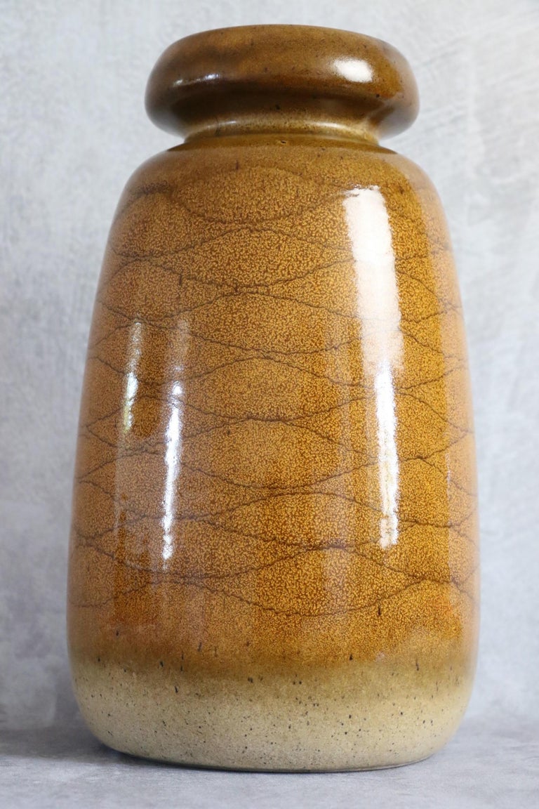 Large Amber Mid-Century West Germany Vase 116, VEB Haldensleben, 1960s ...