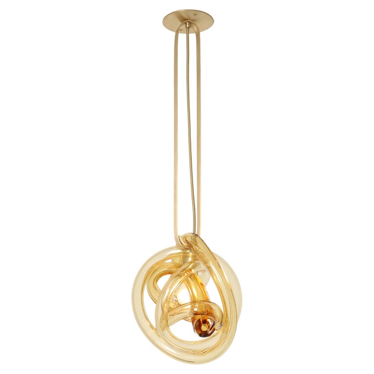 Large Amber Wrap Pin Pendant Lamp by SkLO For Sale at 1stDibs